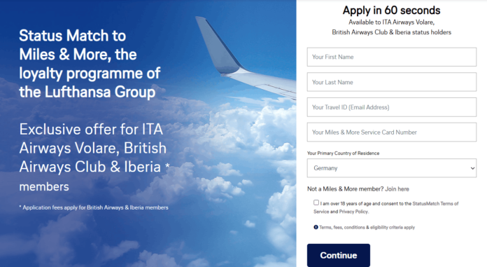 Update: Miles and More Status Match für British und Iberia sowie Volare ...